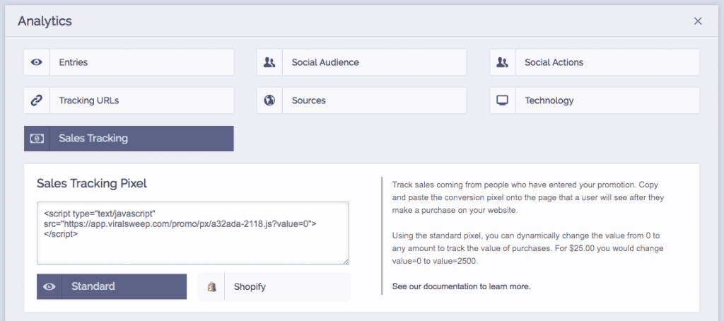 Track Sales From Your Sweepstakes and Contests - ViralSweep